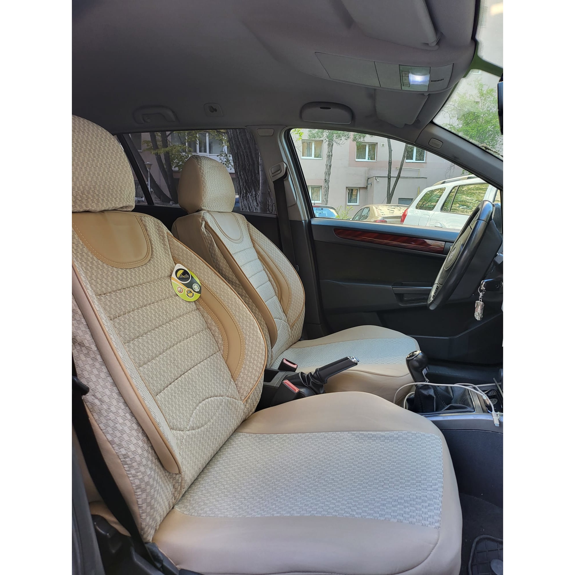 Set huse scaune auto universale bej city, 11 piese, Umbrella - eMAG.ro