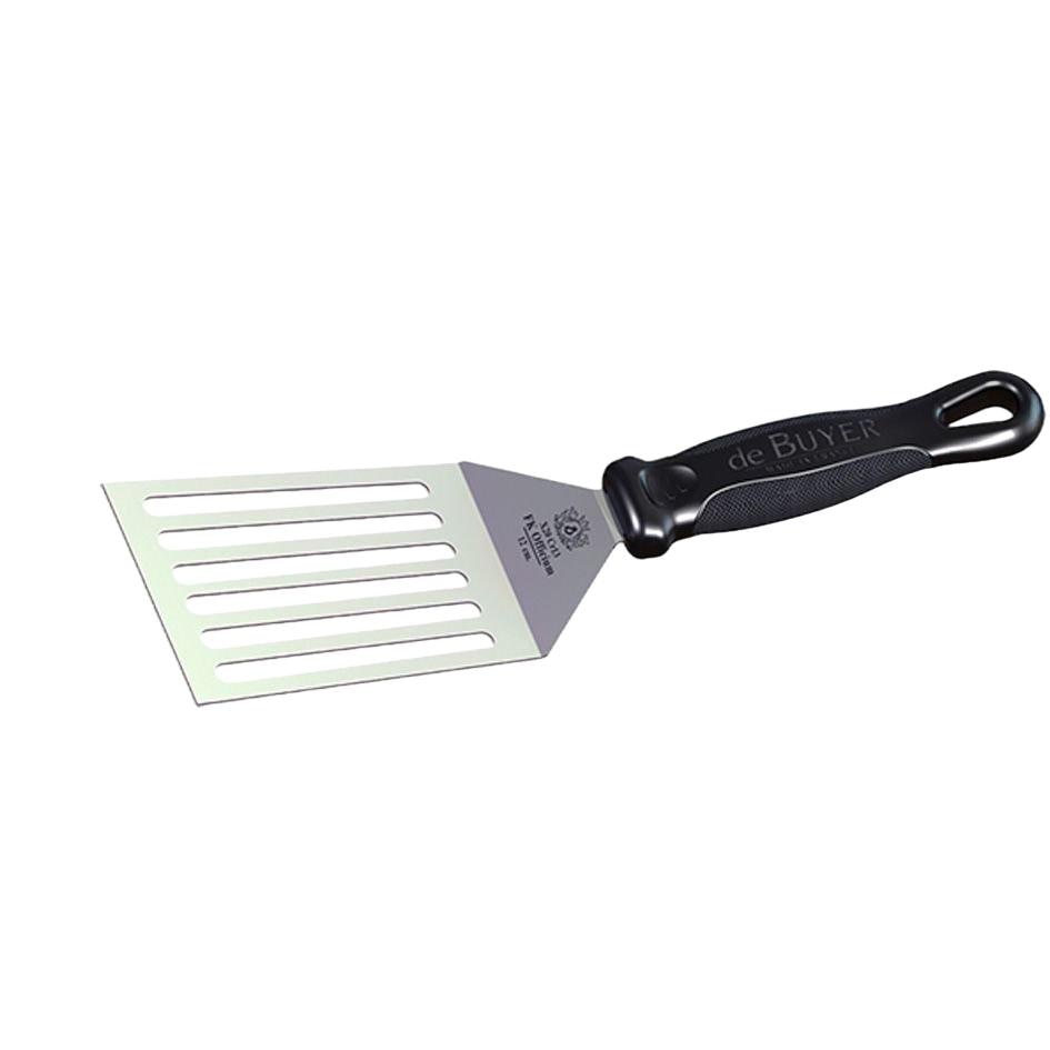 Spatula perforata pentru friptura, DeBuyer, Inox, 9x12 cm, Negru ...