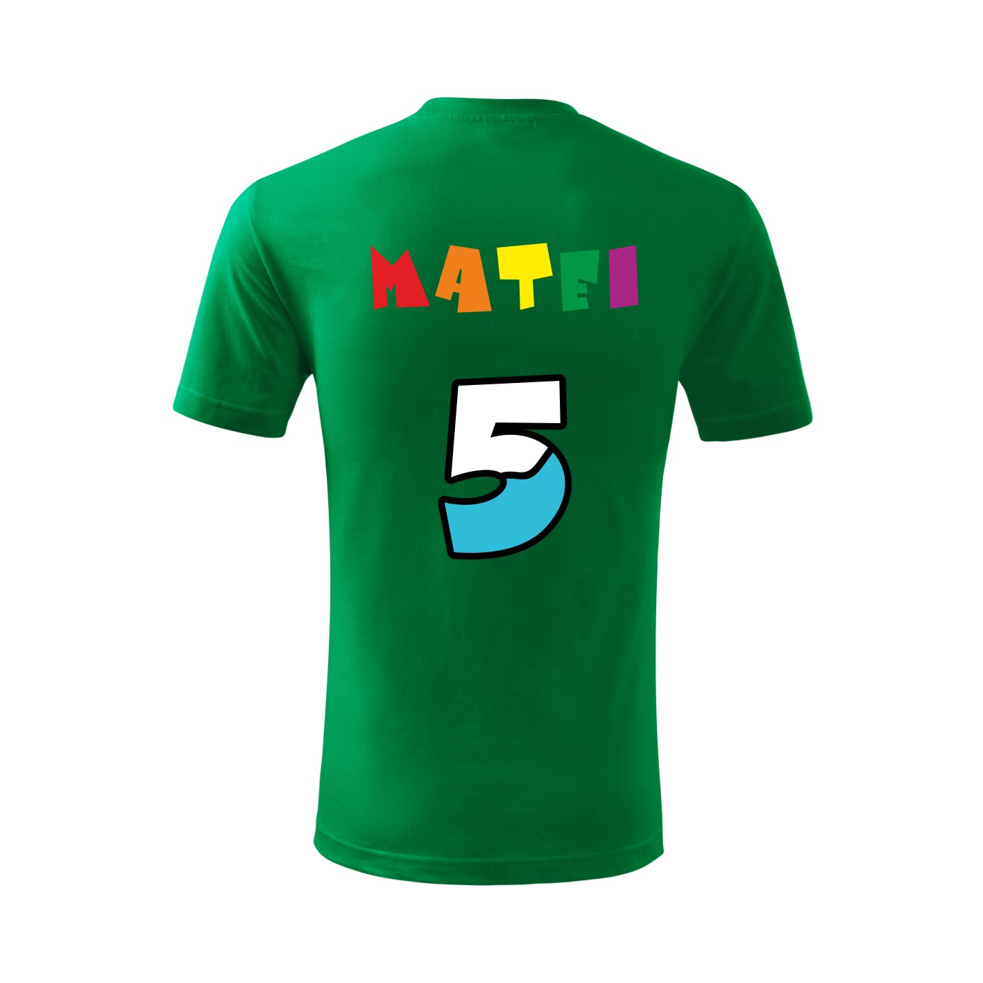 Tricou personalizat "Numberblocks - Happy Birthday ", Verde, 5 ani, 110 ...