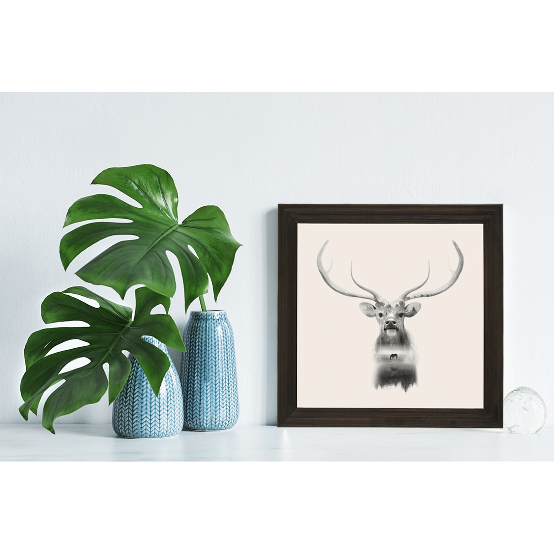 Afis modern, rama neagra, Postergaleria, 20x20 cm, Cerb 1 - eMAG.ro