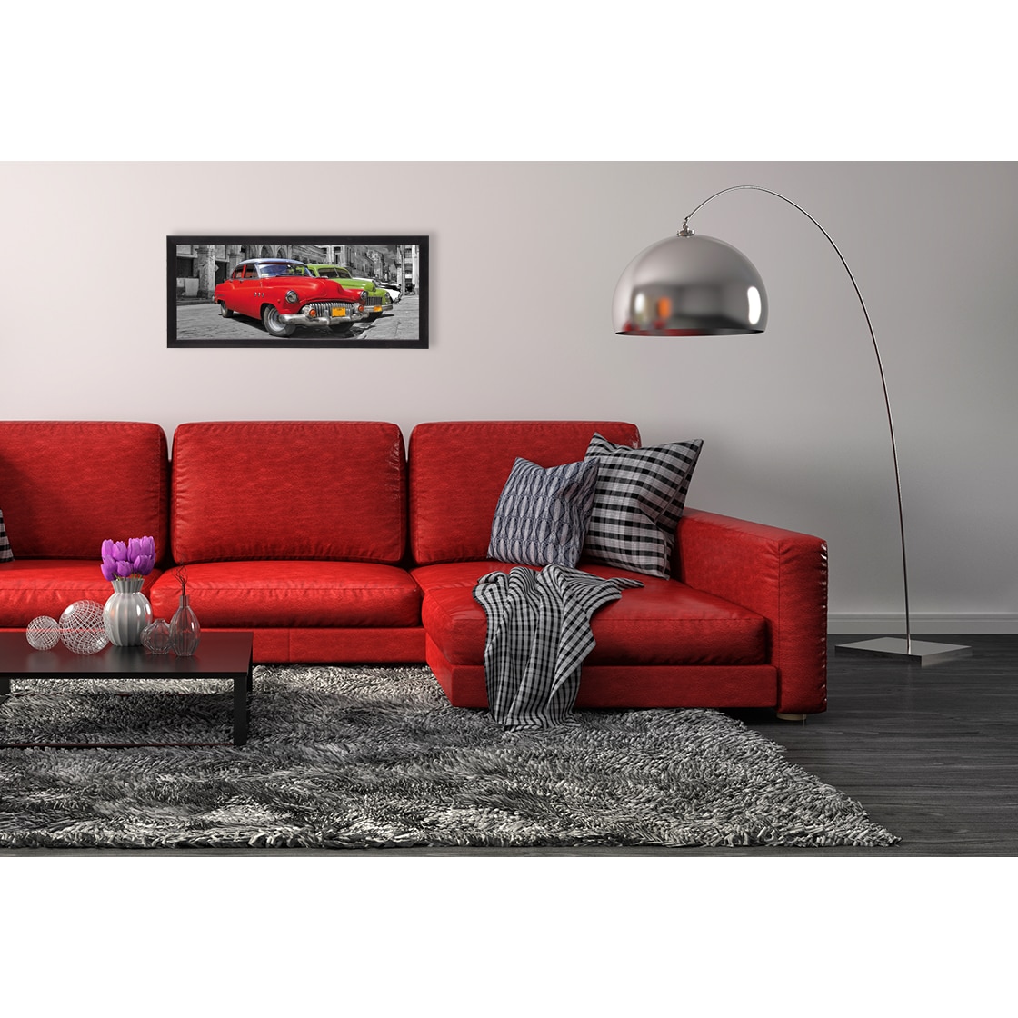 Afis modern, rama neagra, Postergaleria, 20x50 cm, Masina 3 - eMAG.ro