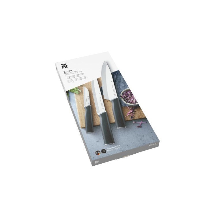 Set 3 cutite Kineo, WMF, Inox/Plastic, 20 cm, Negru - eMAG.ro