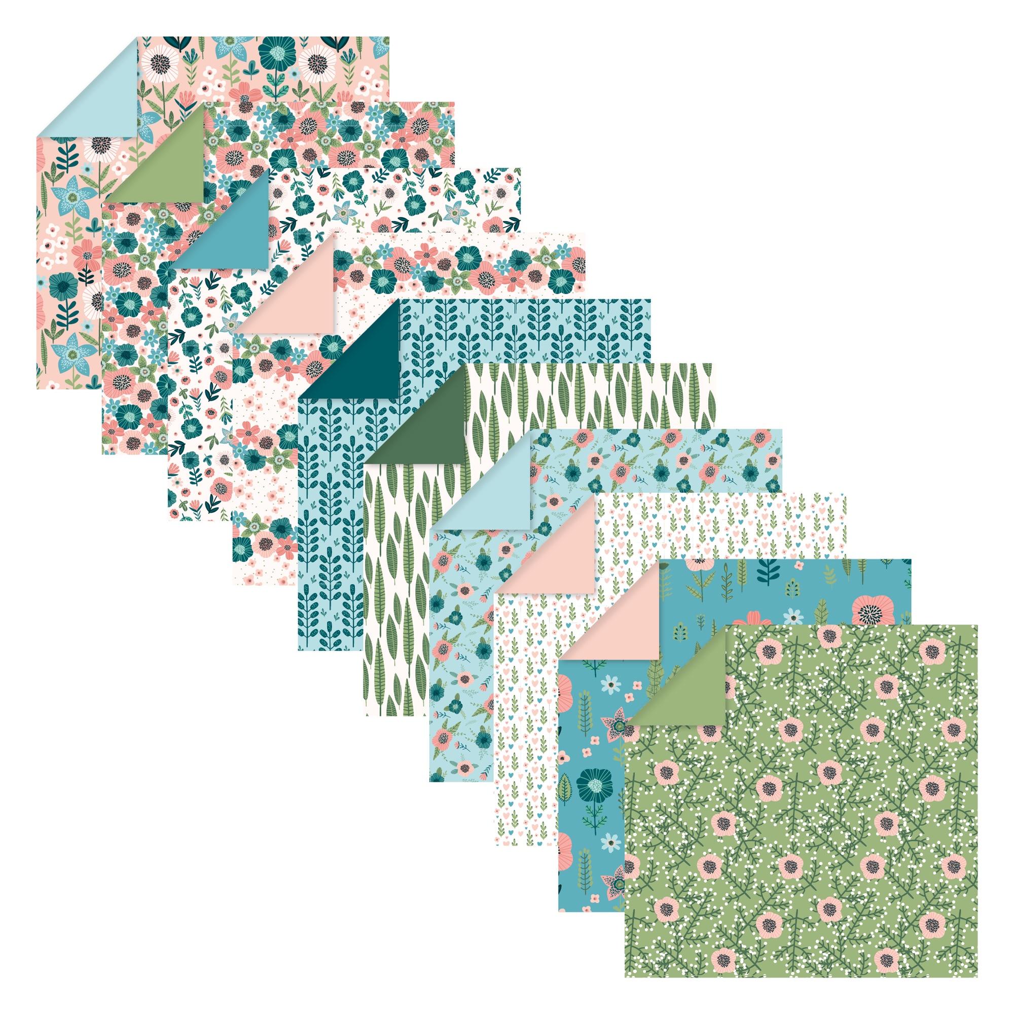 Hartie origami Clairefontaine Herbarium, 15x15 cm 60 coli/set, 70 g/mp ...