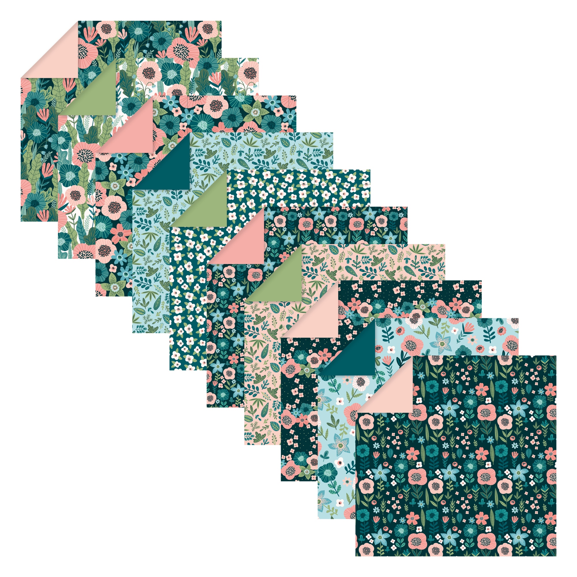 Hartie origami Clairefontaine Herbarium, 15x15 cm 60 coli/set, 70 g/mp ...