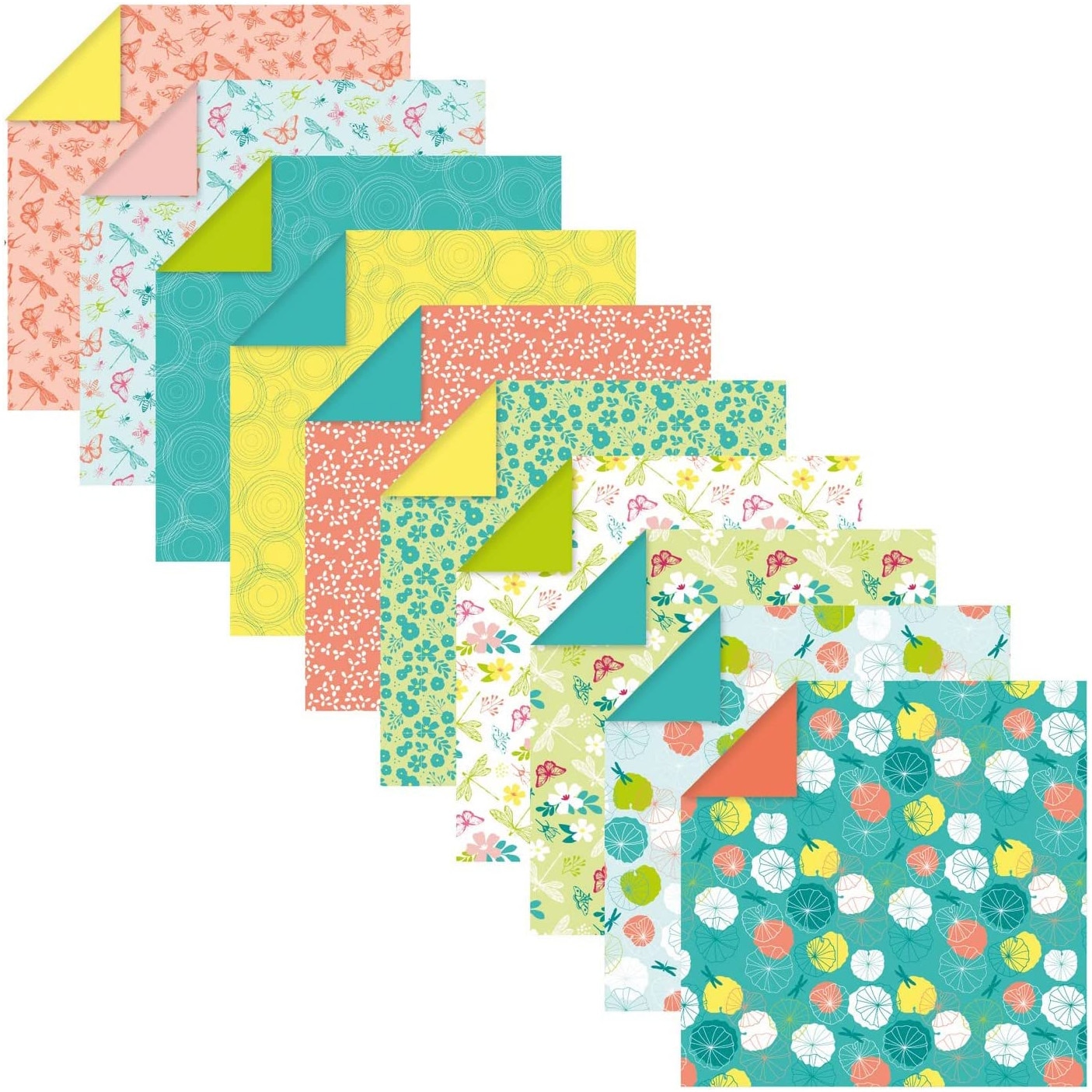 Hartie origami Clairefontaine Nuferi, 15x15 cm 60 coli/set, 70 g/mp, 30 ...