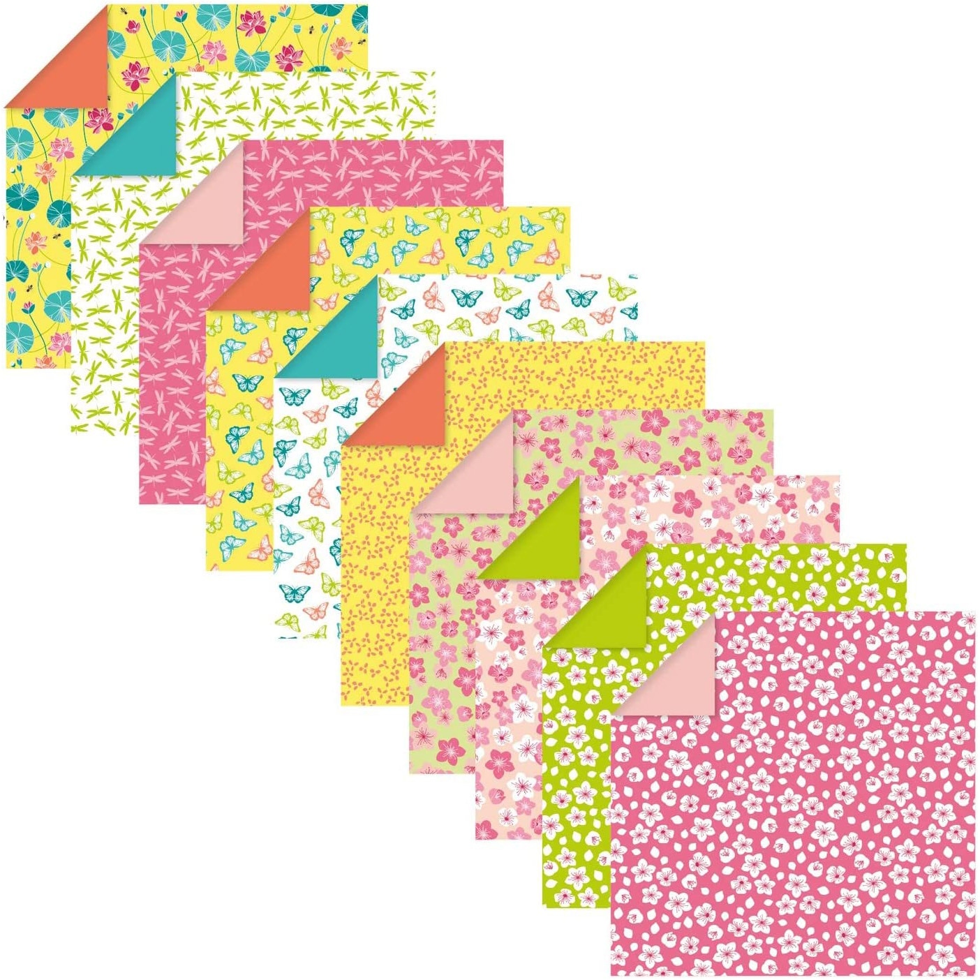 Hartie origami Clairefontaine Nuferi, 15x15 cm 60 coli/set, 70 g/mp, 30 ...