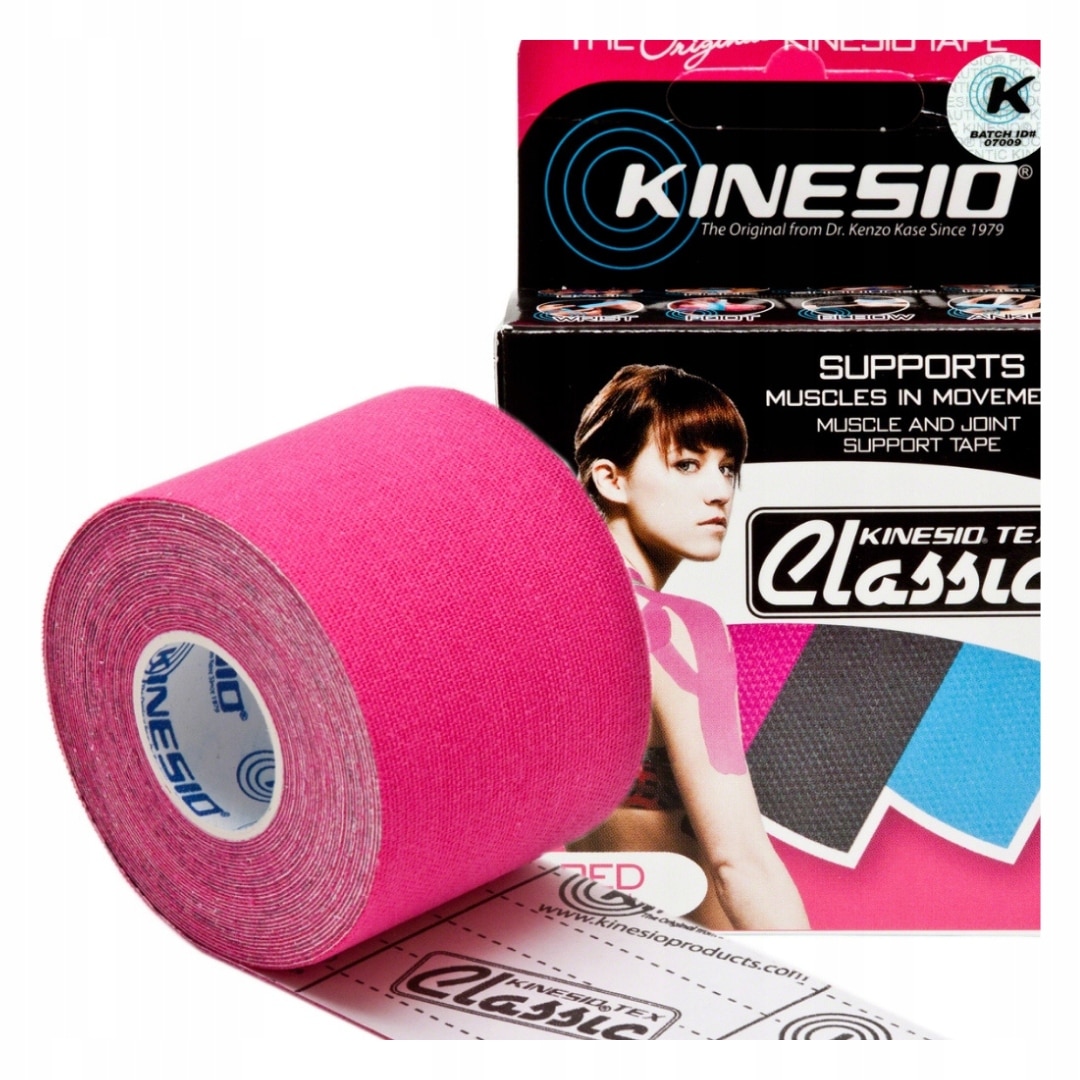 Banda de kinesiologie 5 cm x 4 m, Kinesio Tex Classic, Roz - eMAG.ro