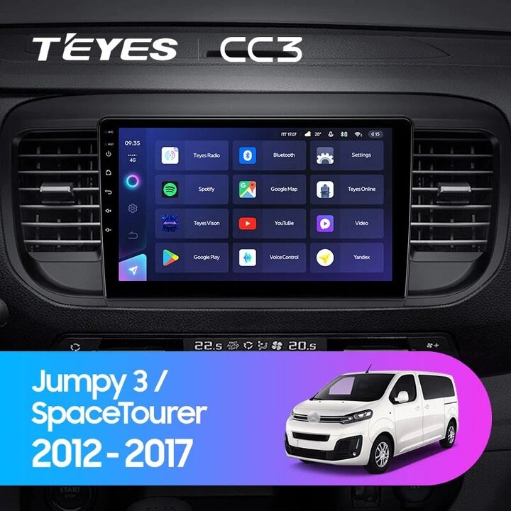 Navigatie dedicata Citroen Jumpy 3 2016-2021, Teyes CC3 2K, 32GB ROM, 3GB RAM LDDR4, Procesor ...