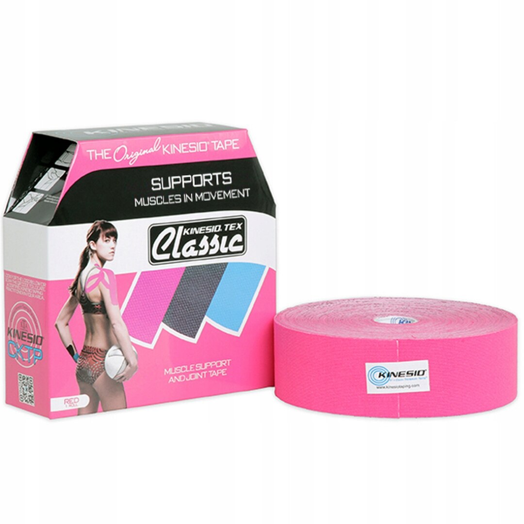 Banda pentru kinesiotaping 5 cm x 31,5 m, Kinesio Tex Classic, Roz ...