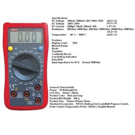 Цифров мултимер(мултицет) UT58D UNI-T - eMAG.bg