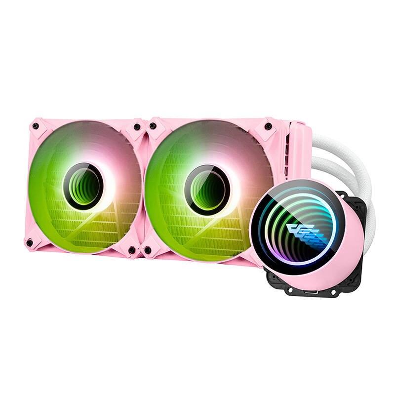 Cooler Darkflash DX240 V2 RGB PC Racire cu apa 2x 120x120, roz - eMAG.ro