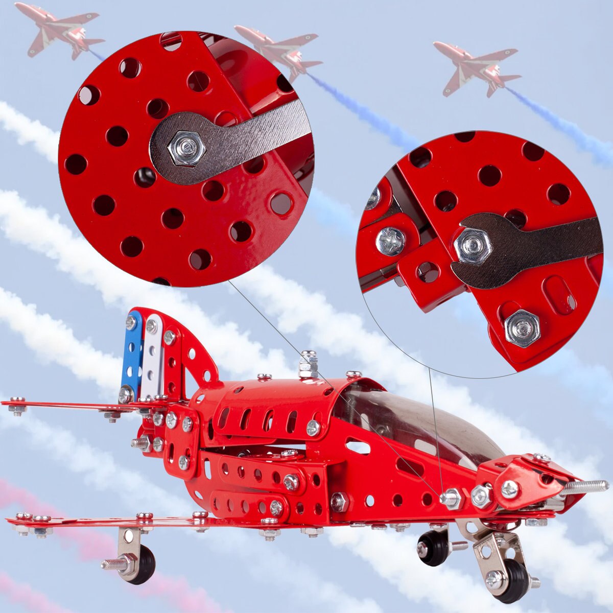 Метален самолет, 201 части, Червен - eMAG.bg