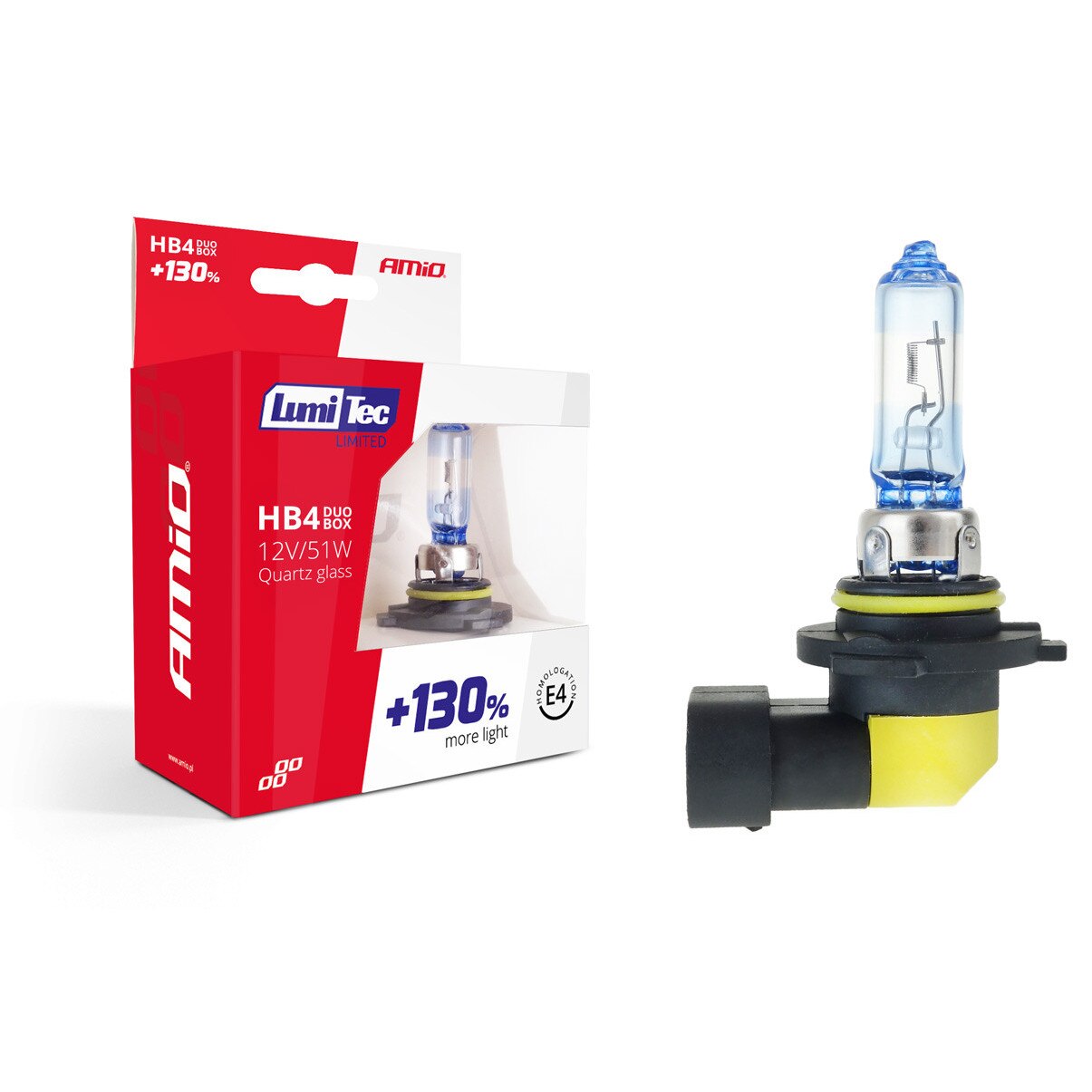 Set becuri cu halogen HB4 12V 51W LumiTec LIMITED + 130% DUO BOX - eMAG.ro
