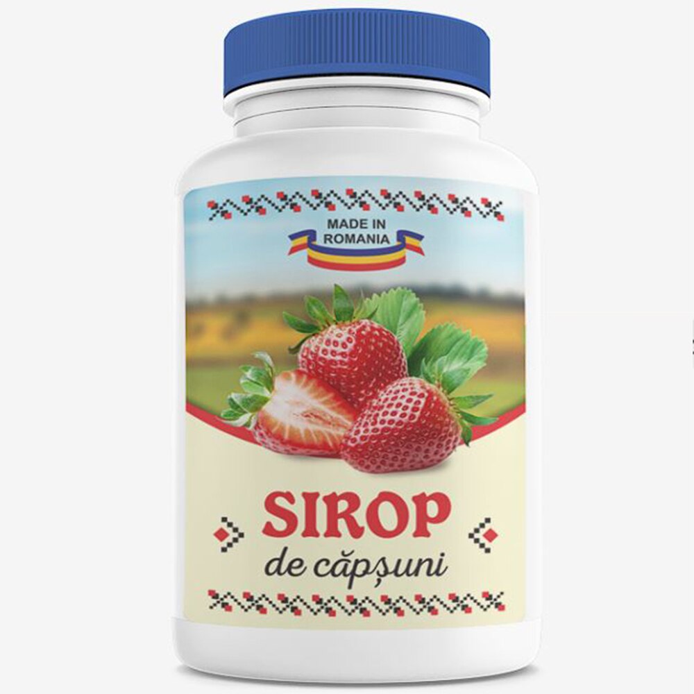 Sticker decorativ pentru sticle eticheta - Sirop de capsuni, autocolant ...