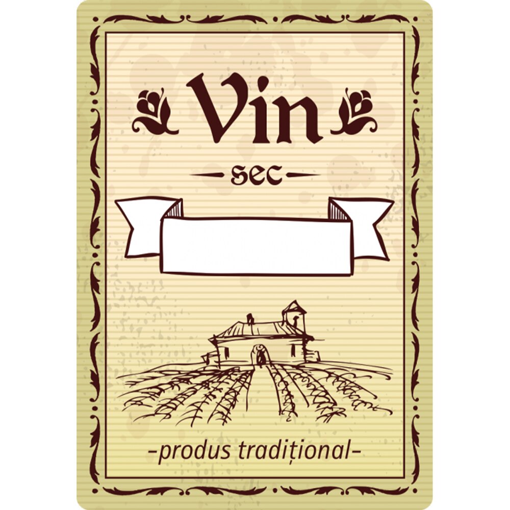 Sticker decorativ pentru sticle eticheta - Vin sec, autocolant, 20 ...