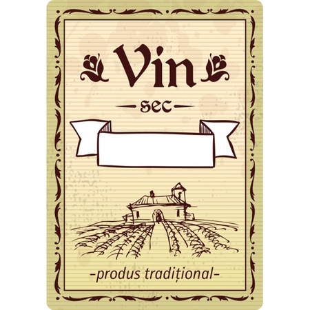 Sticker decorativ pentru sticle eticheta - Vin sec, autocolant, 20 ...