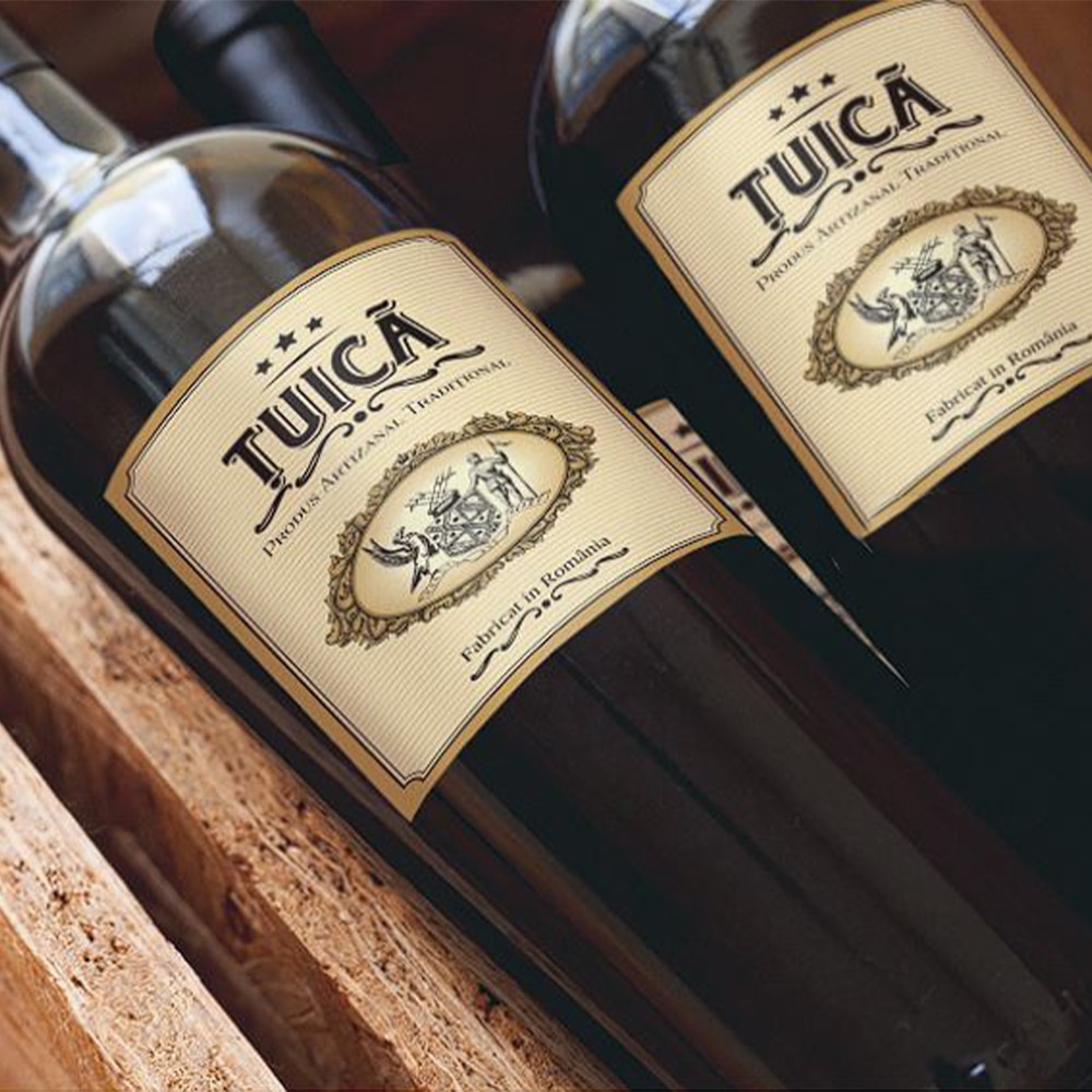 Sticker decorativ pentru sticle eticheta - Tuica, autocolant, 30 bucati ...