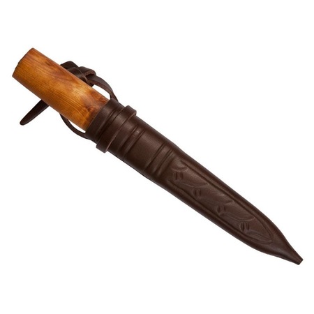 Cutit camping cu teaca, Helle, Viking, Otel/Lemn, 218 mm, Maro - eMAG.ro