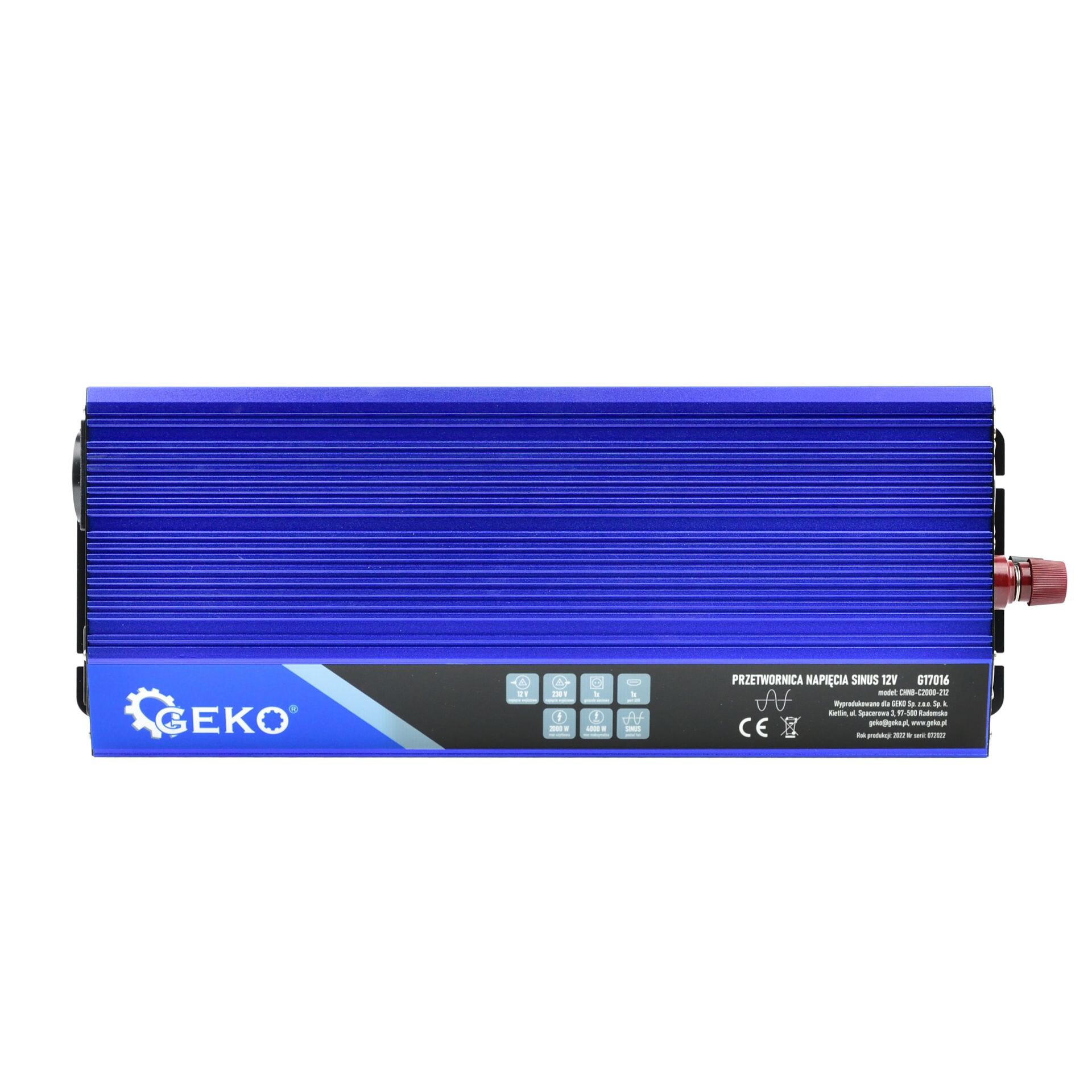 Преобразувател на напрежение, 12 V - 230 V, 2000 W - 4000 W, Geko ...