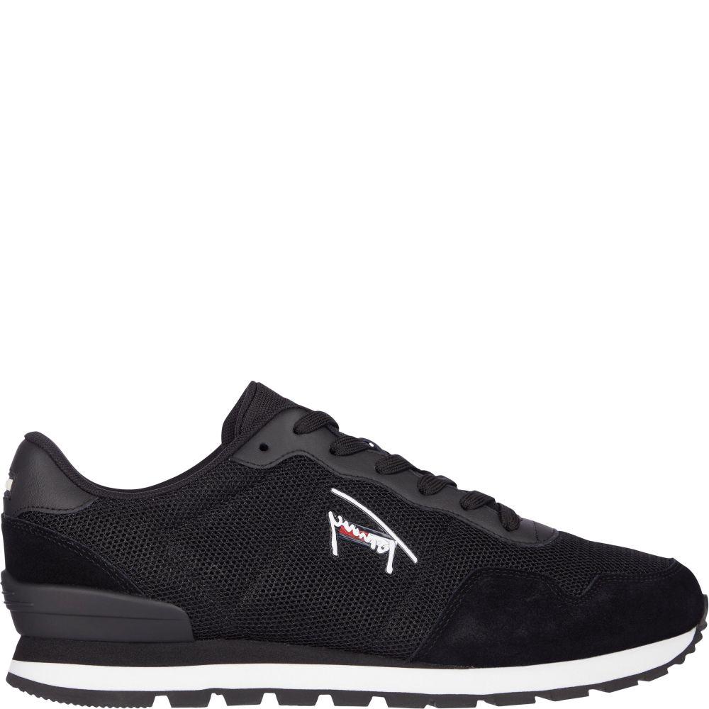 Tenisi barbati, Tommy Jeans, Piele intoarsa, Negru, 44 EU - eMAG.ro