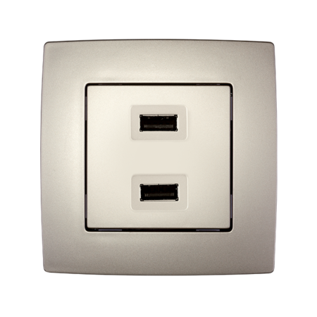 Priza USB, Elmark City, Sampanie metalizat, 190752 - eMAG.ro