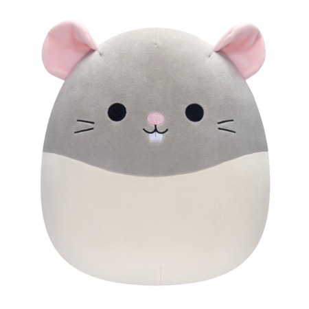 Jucarie de plus Squishmallows, Rusty the Rat, Gri/Alb, 34 cm - eMAG.ro