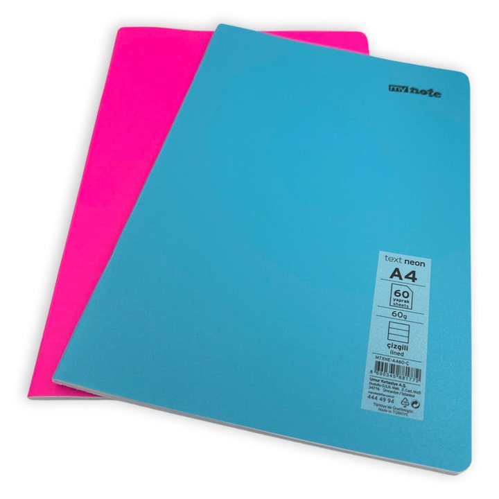 Caiete A4 set 12, 60 file dictando, coperta plastic, 60g/mp, MY NOTE ...