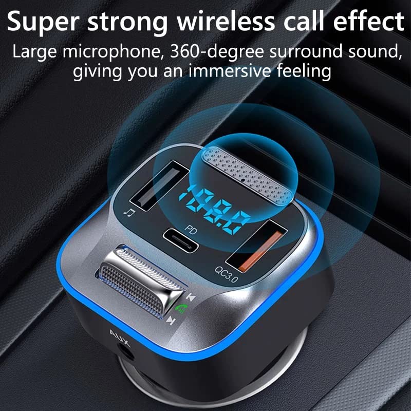 Modulator FM PRO cu RGB, Bluetooth 5.0, Transmitator FM cu functie de ...