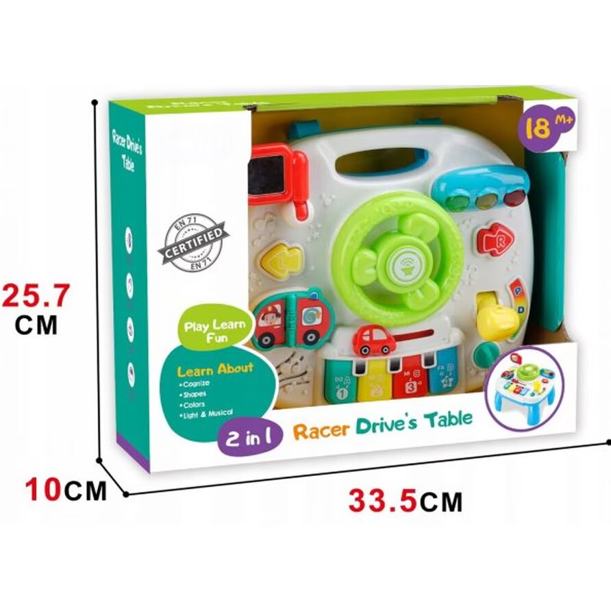 Masuta interactiva de activitati 2 in 1 SOLTOY® Racer cu simulator de ...