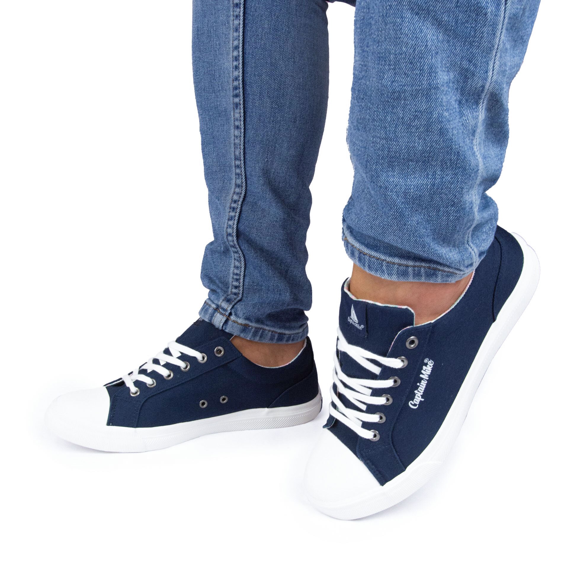 Tenisi casual unisex, Captain Mike, Material textil, Imprimeu uni ...