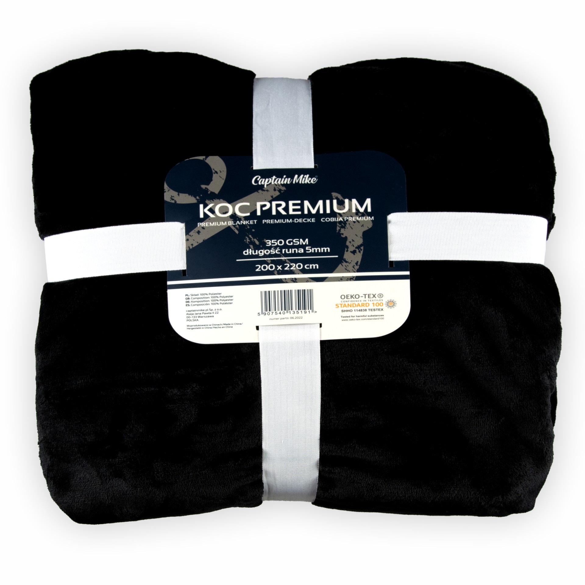 Patura, Captain Mike, Microfibra, 200 x 220 cm, Negru - eMAG.ro