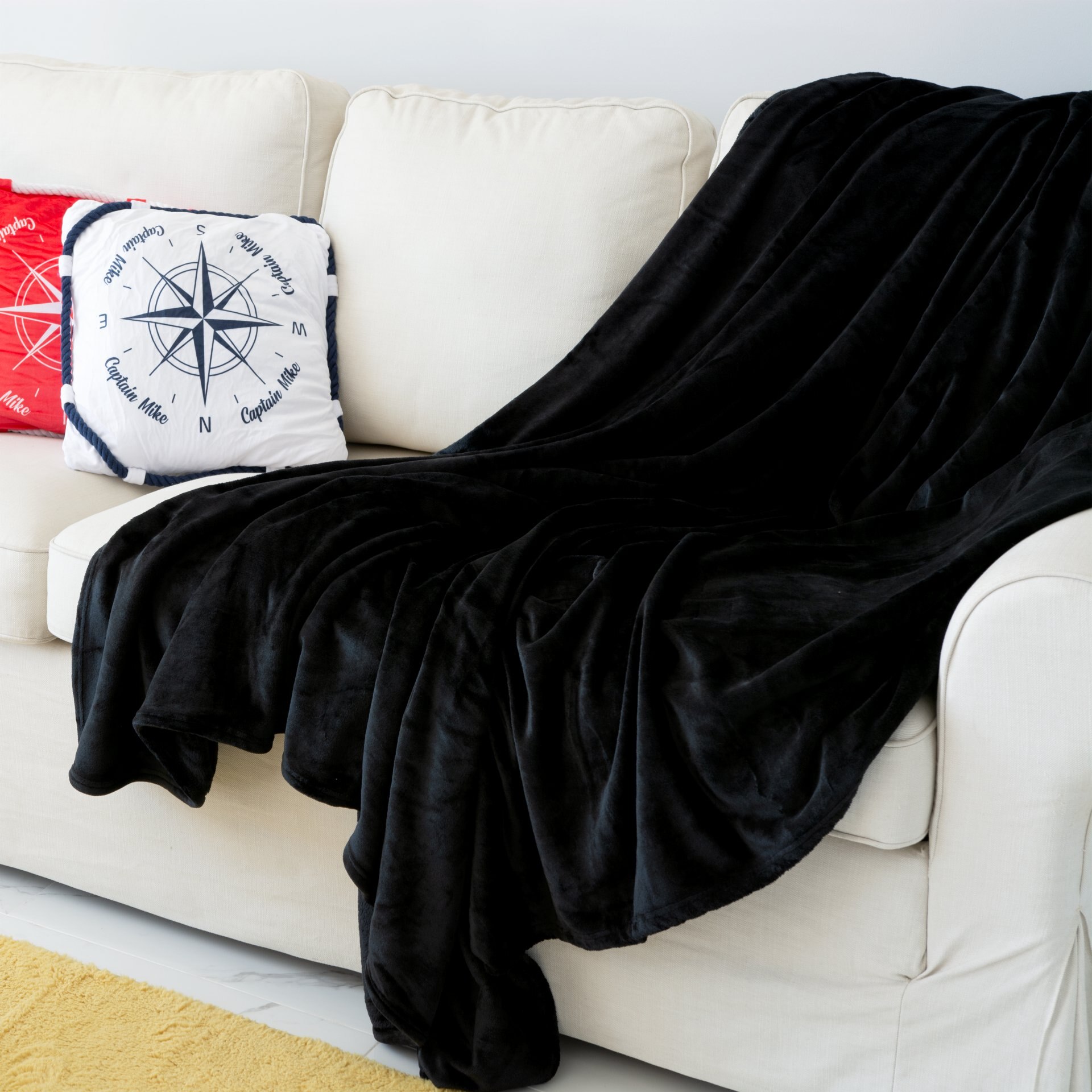 Patura, Captain Mike, Microfibra, 200 x 220 cm, Negru - eMAG.ro