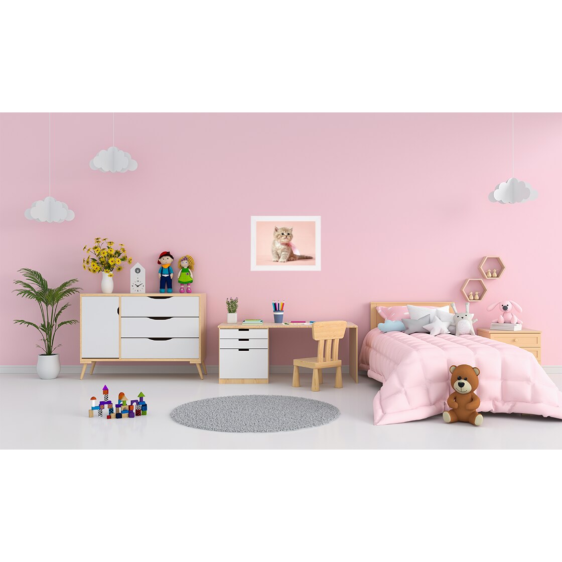 Afis modern, rama alba, Postergaleria, 30x40 cm, Cat 1 - eMAG.ro