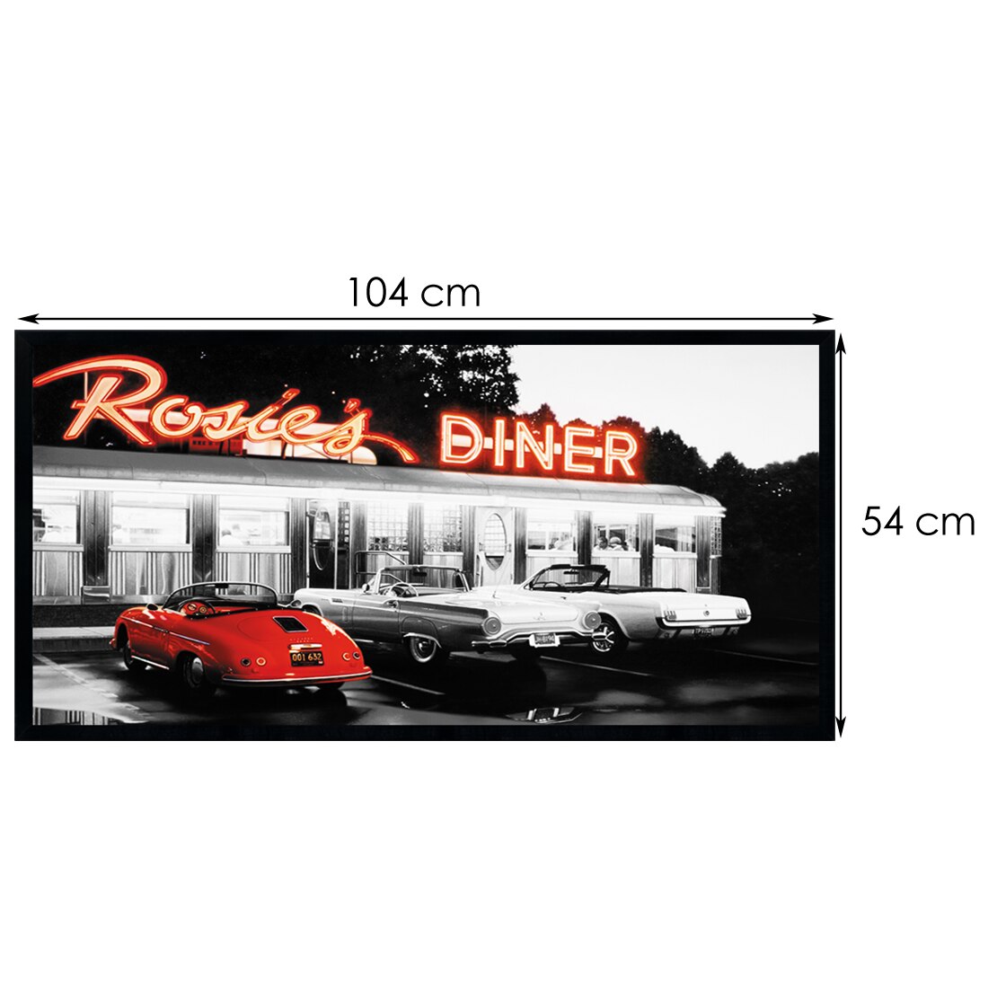 Afis modern, rama neagra, Postergaleria, 50x100 cm, Masina 5 - eMAG.ro