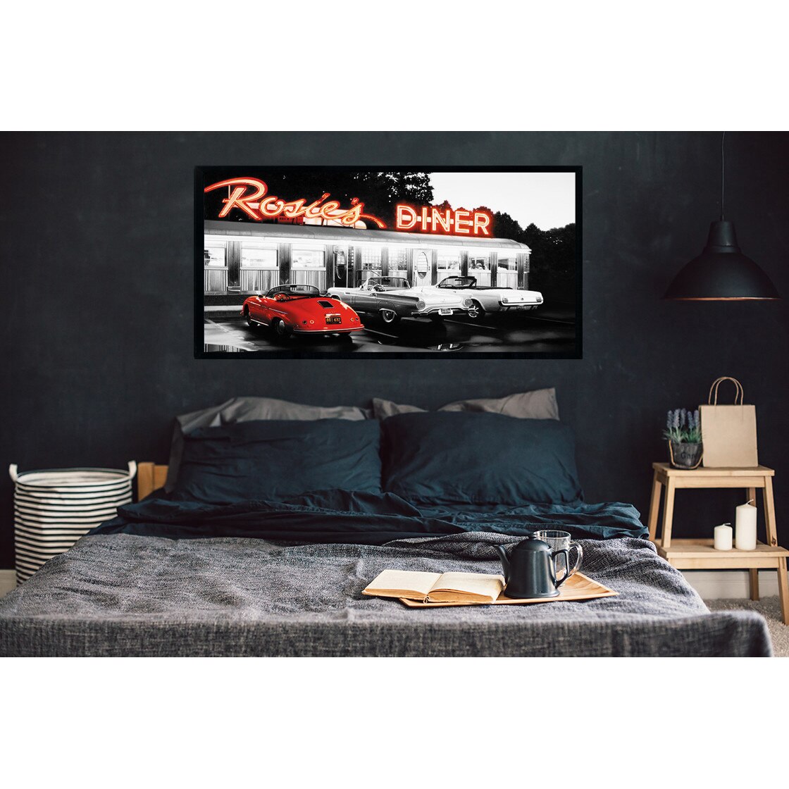 Afis modern, rama neagra, Postergaleria, 50x100 cm, Masina 5 - eMAG.ro