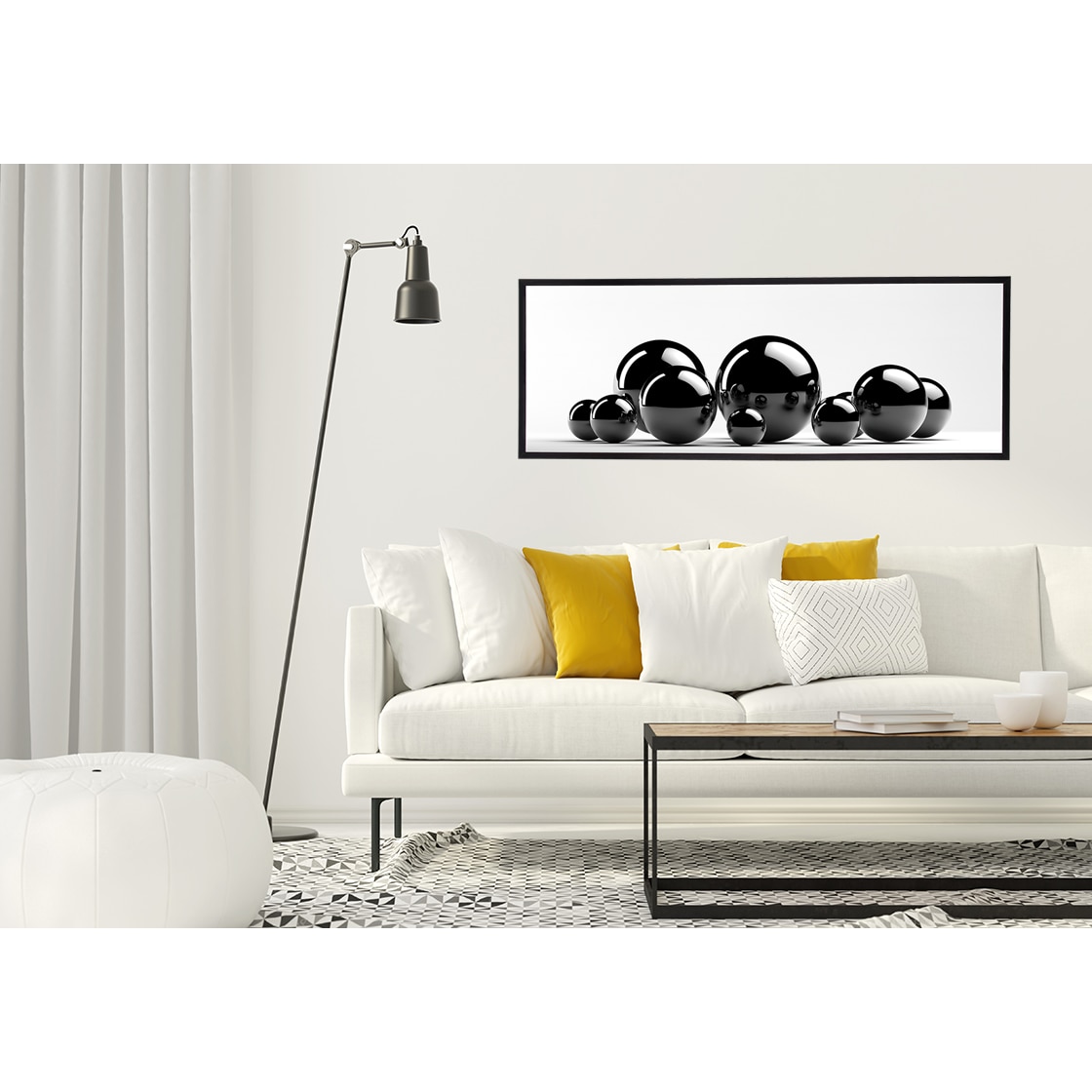 Afis modern, rama neagra, Postergaleria, 50x140 cm, Bile - eMAG.ro