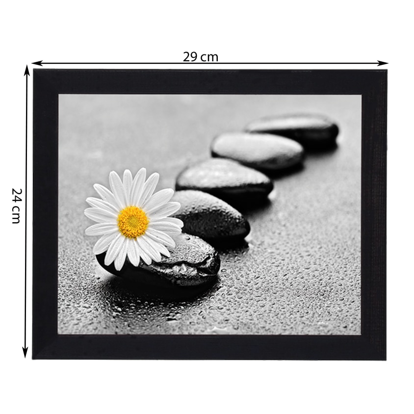 Afis modern, rama neagra, Postergaleria, 20x25 cm, Floare si piatra 9 ...