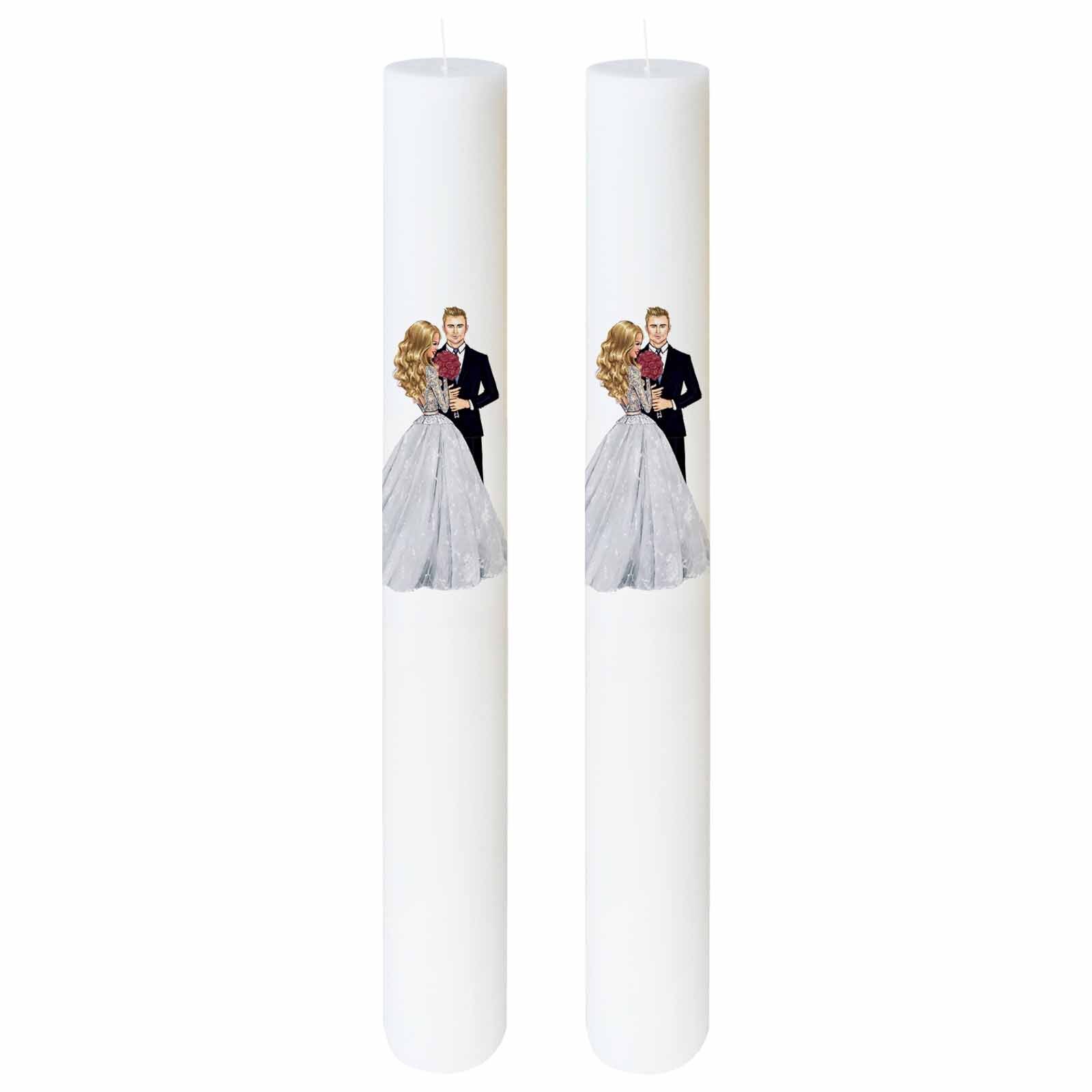 Set 2 Lumanari Nunta Miri Blonzi H40cm D4,5cm - eMAG.ro