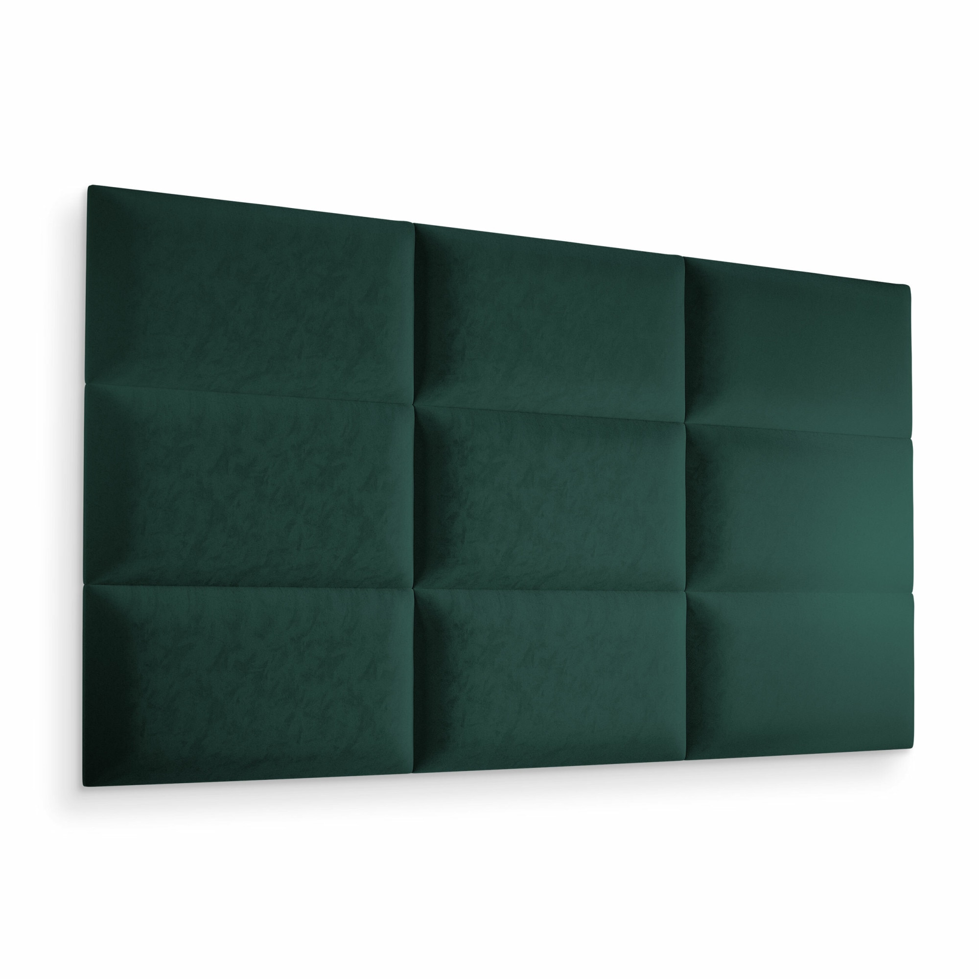 Panou Tapitat Pentru Perete Catifea 3D 70x30cm culoarea Verde inchis ...