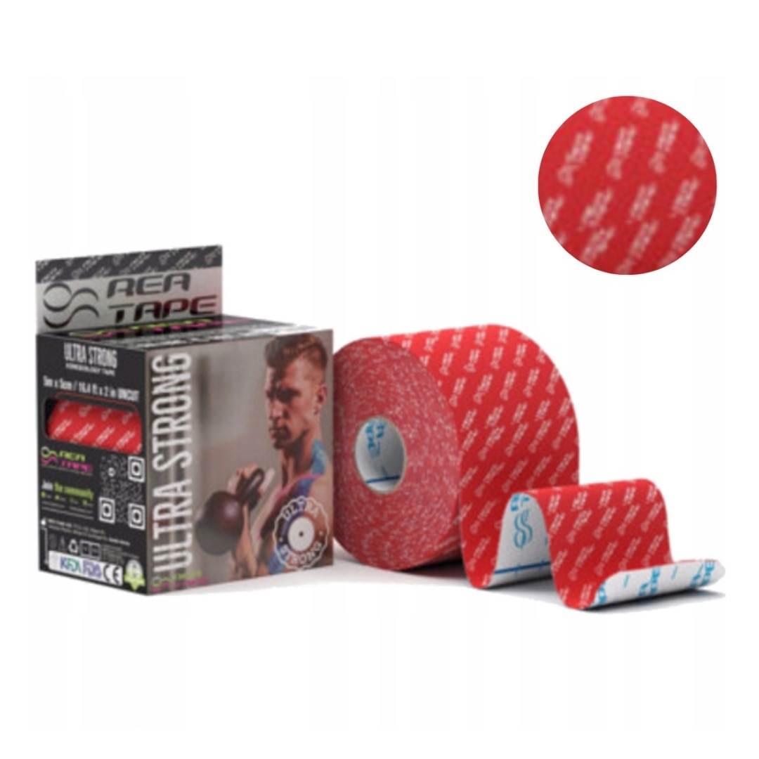 Banda sportiva pentru kinesiotaping Ultra Strong 5 cm x 5 m, bumbac si ...