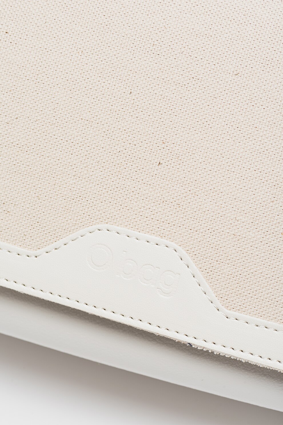 O bag, Geanta crossbody cu insertii din material textil, Alb, Bej - eMAG.ro