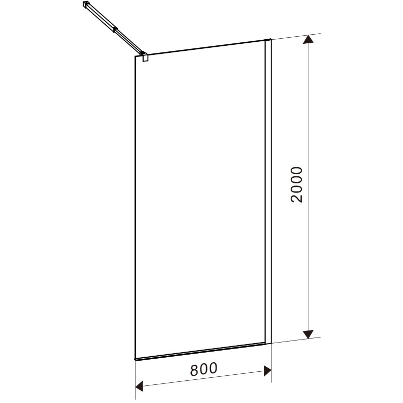 Paravan dus walk-in, Mbo-SH04B, 80 x 200 cm, sticla securizata 8mm ...