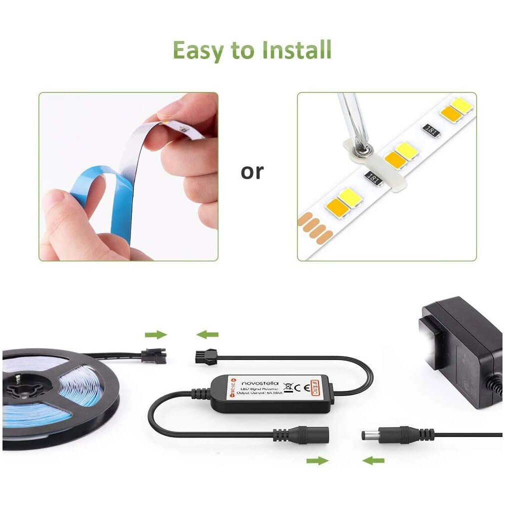 Banda LED Novostella, cu telecomanda, dimmer, 120 leduri/m, lumina alba ...