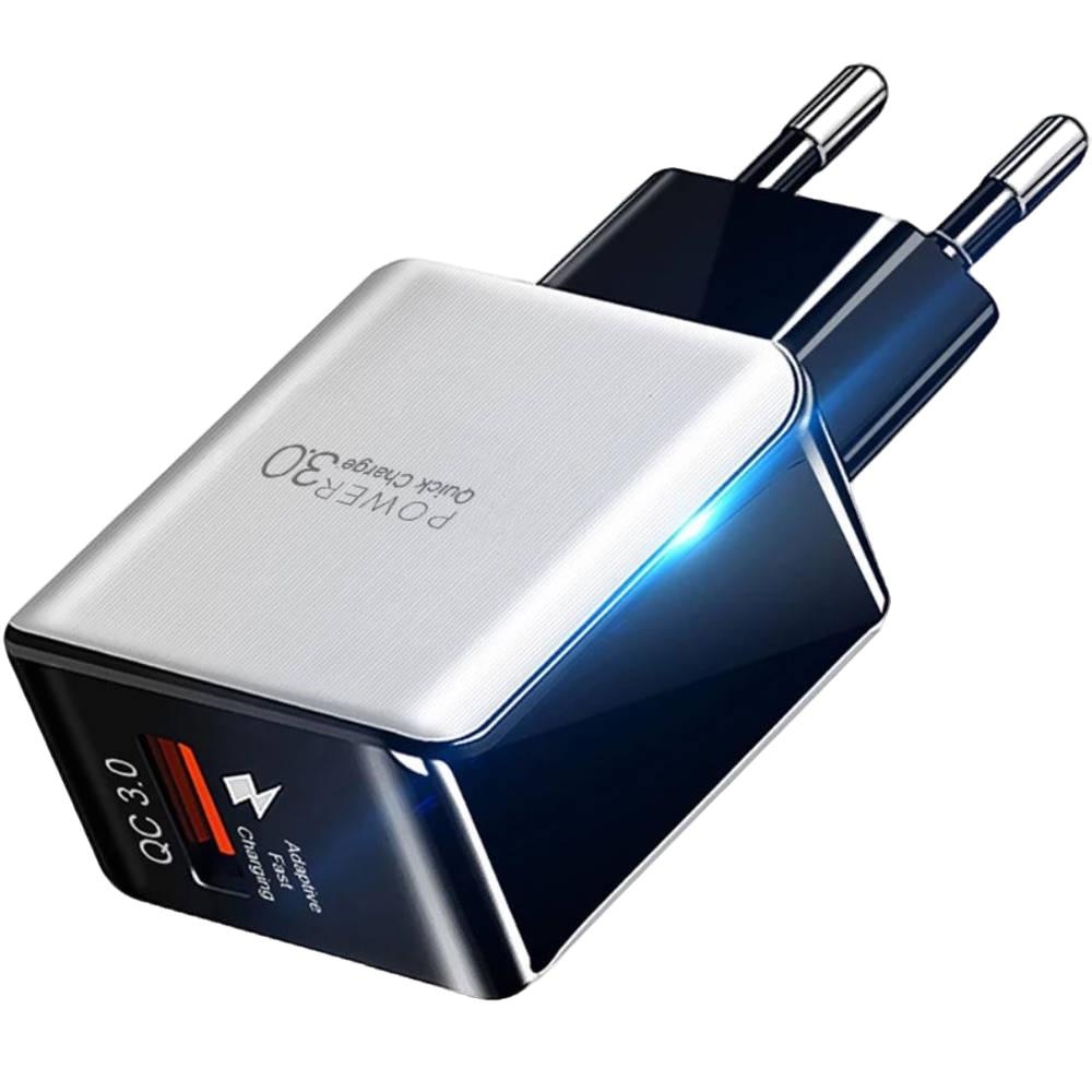 Мрежово зарядно Quick Charge 3.0, Interlook, USB, 8x3x4 см, Бързо ...