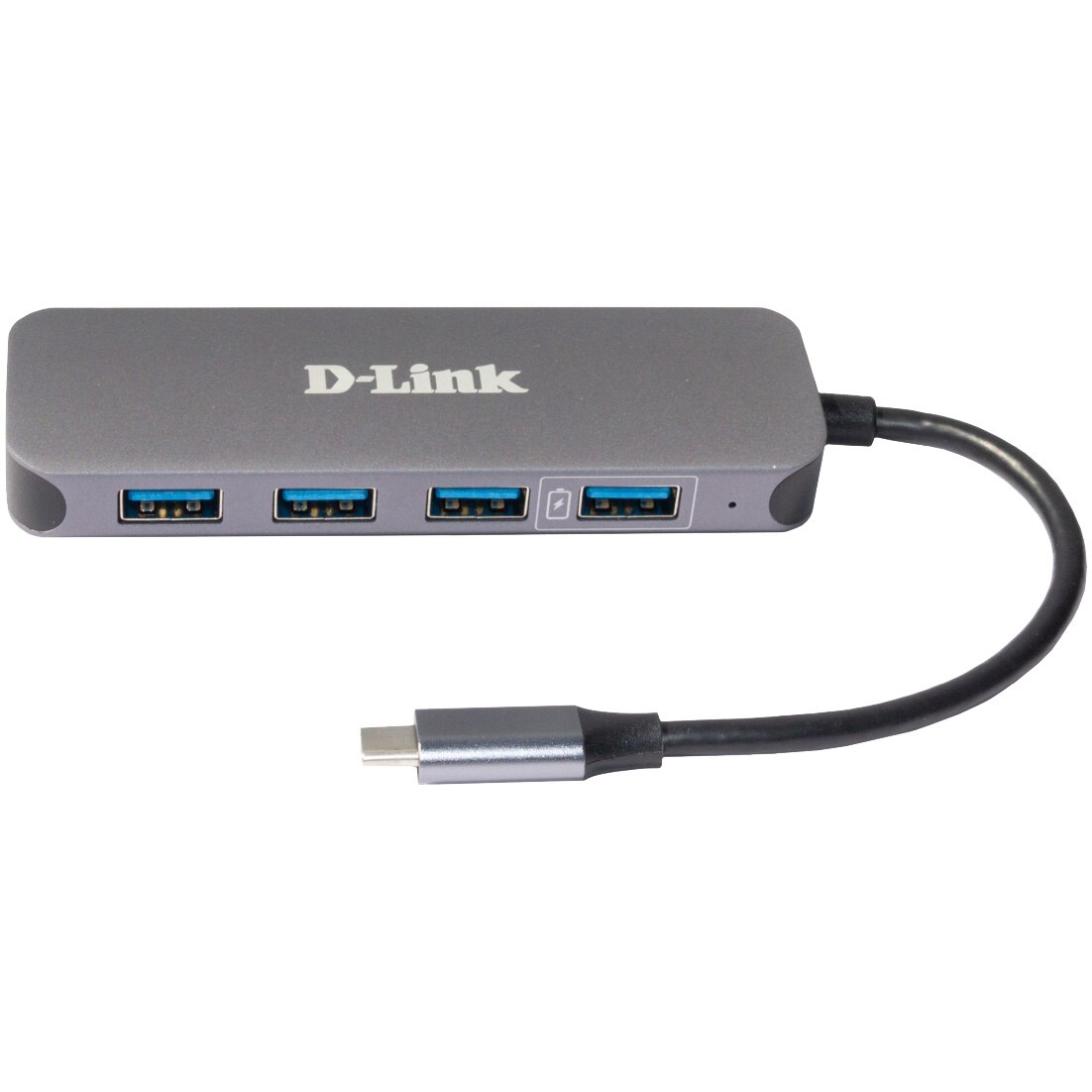 HUB USB D-LINK DUB-2340, USB Type C, cablu 10 cm, metalic, argintiu ...