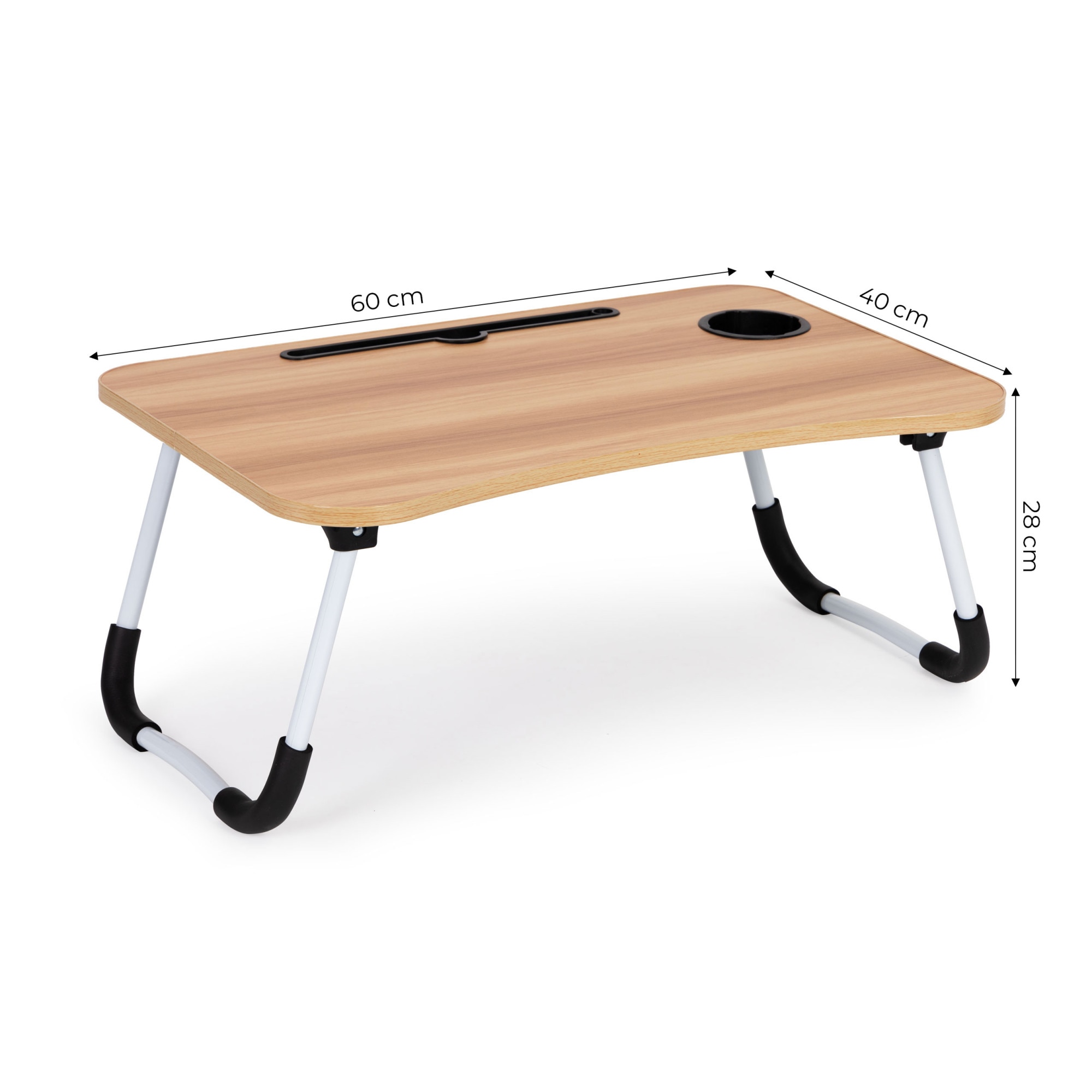Masuta pentru laptop, Moderhome, PAL/Aluminiu, 60x40cm, Maro - eMAG.ro