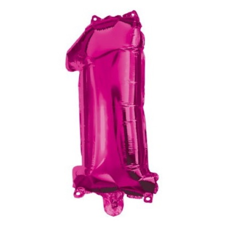 Balon cifra 1, Javoli, Folie, 95 cm, Roz aprins - eMAG.ro