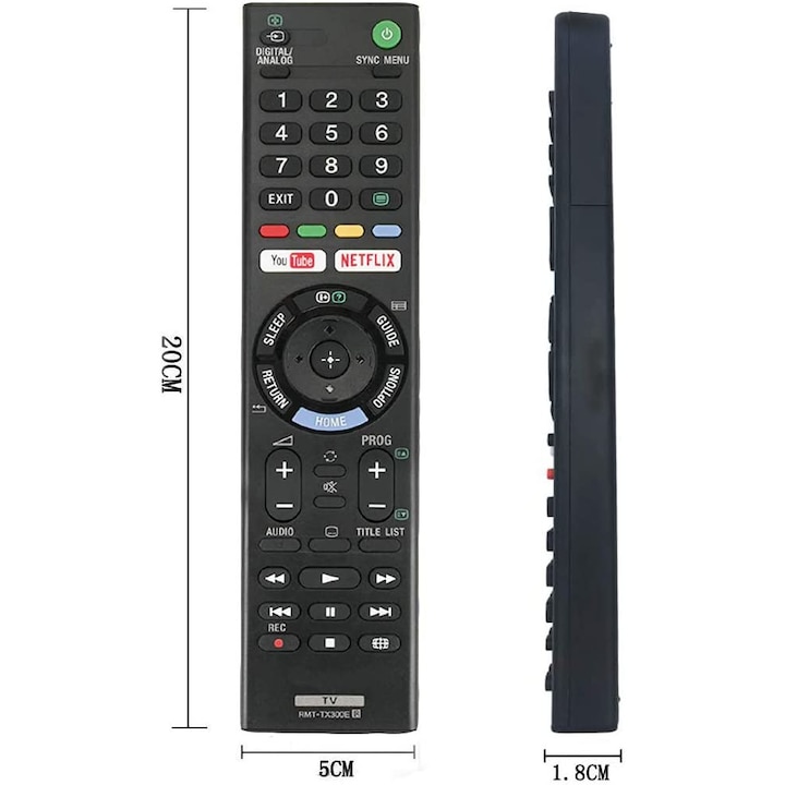Telecomanda universala pentru Sony LED/LCD Smart TV RMT-TX300E, neagra ...