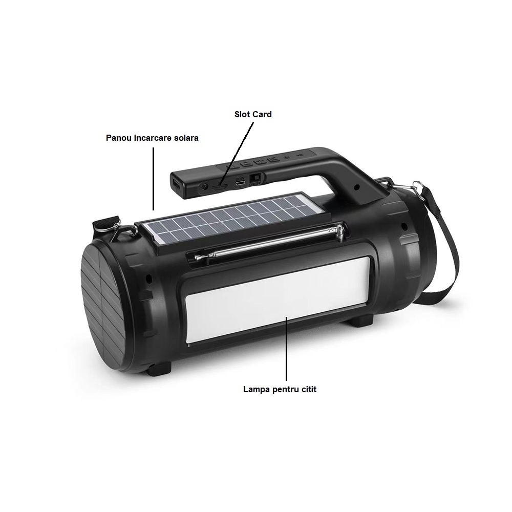Boxa wireless multifunctionala cu maner, conectivitate Bluetooth si ...