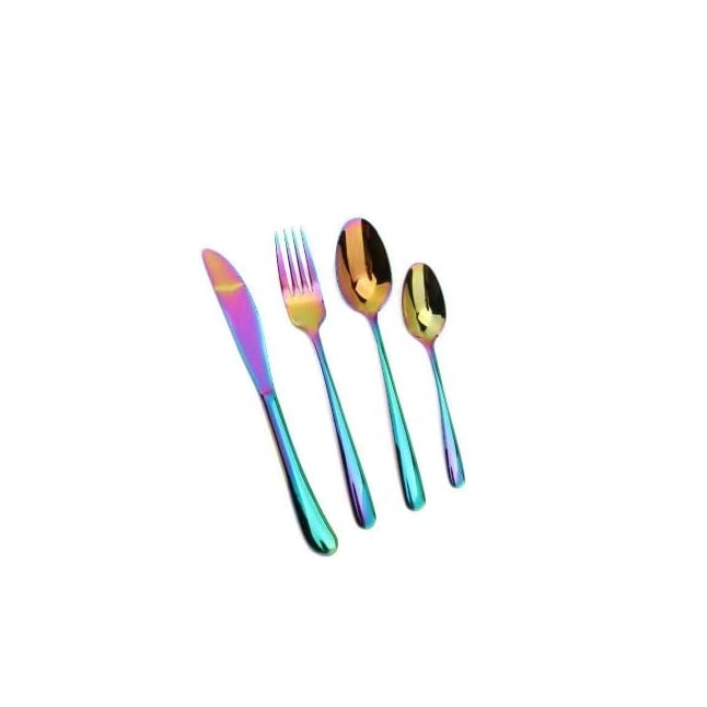 Set 24 tacamuri, Otel inoxidabil, Pentru 6 persoane, Multicolor - eMAG.ro